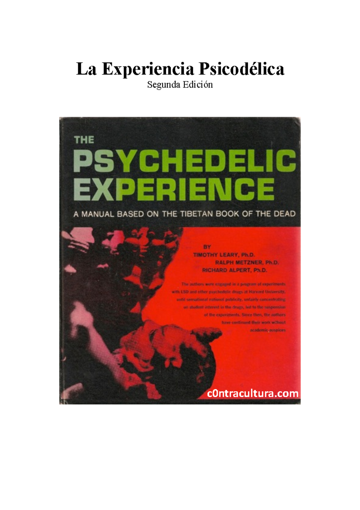 Psicodelia de Harvard - La Experiencia Psicodélica Segunda Edición ...