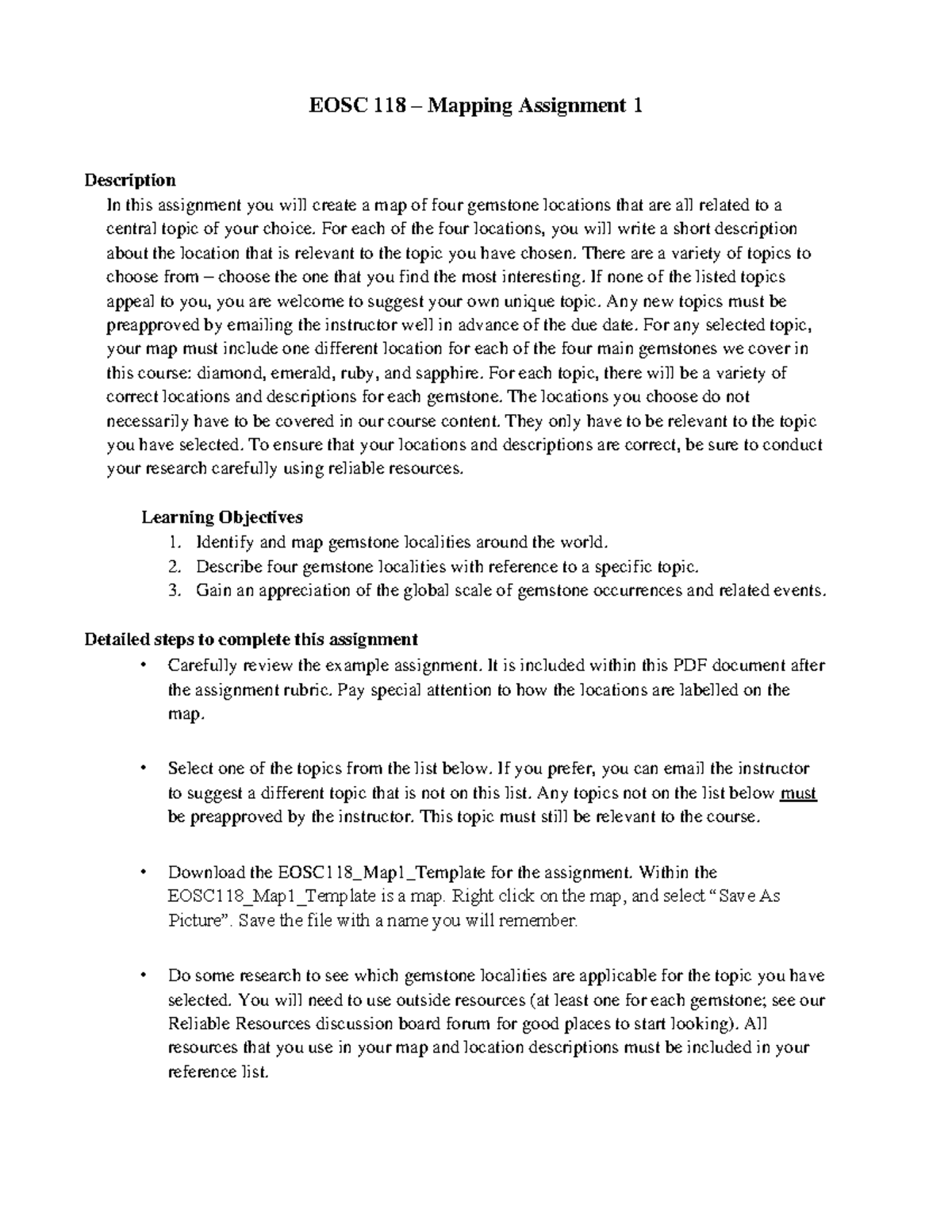 EOSC118 Mapping Assignment 1 fullassignment 2021 - EOSC 118 – Mapping ...