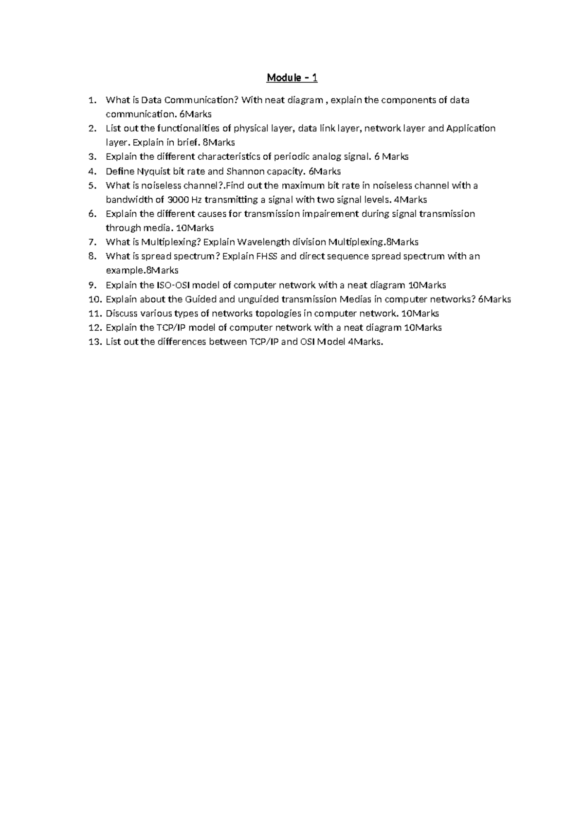 Module 1 question bank - Very good University - Module – 1 What is Data ...