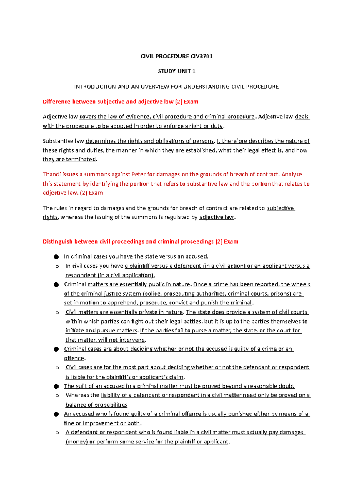 4 5935899112380564980 - CIVIL PROCEDURE CIV STUDY UNIT 1 INTRODUCTION ...