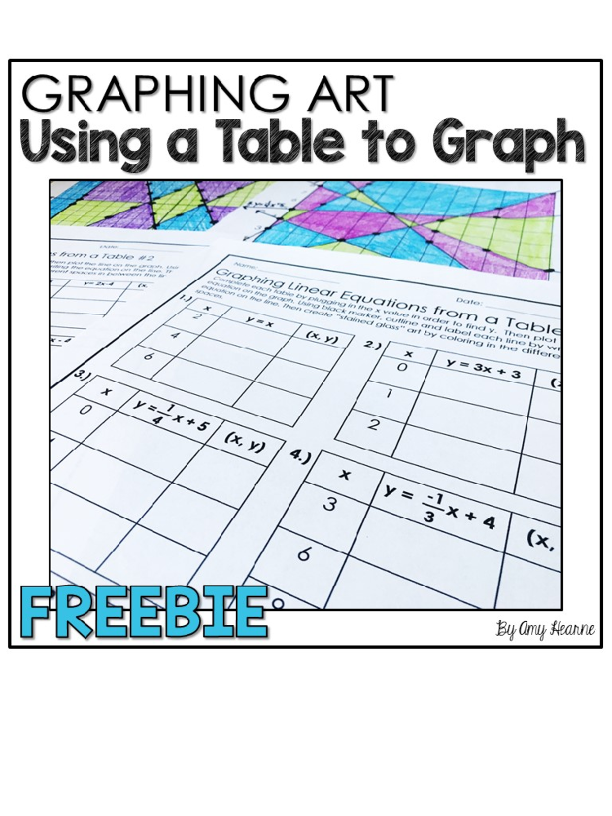 Graphing Equations Froma Table Math Art Activity-1 - Thank you for your ...