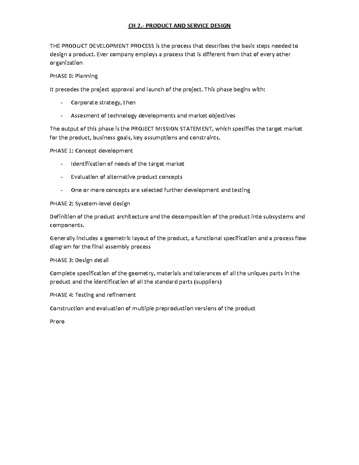 CH2.- Product AND Service Design - CH 2.- PRODUCT AND SERVICE DESIGN ...