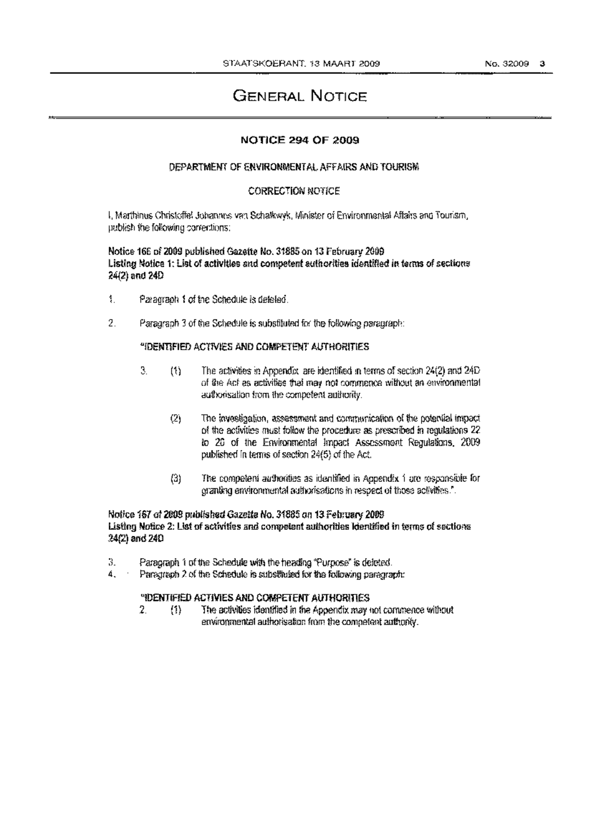 Listing Notices. pdf - STAATSKO E RANT, 13 MAART 2009 No 3 GENERAL ...