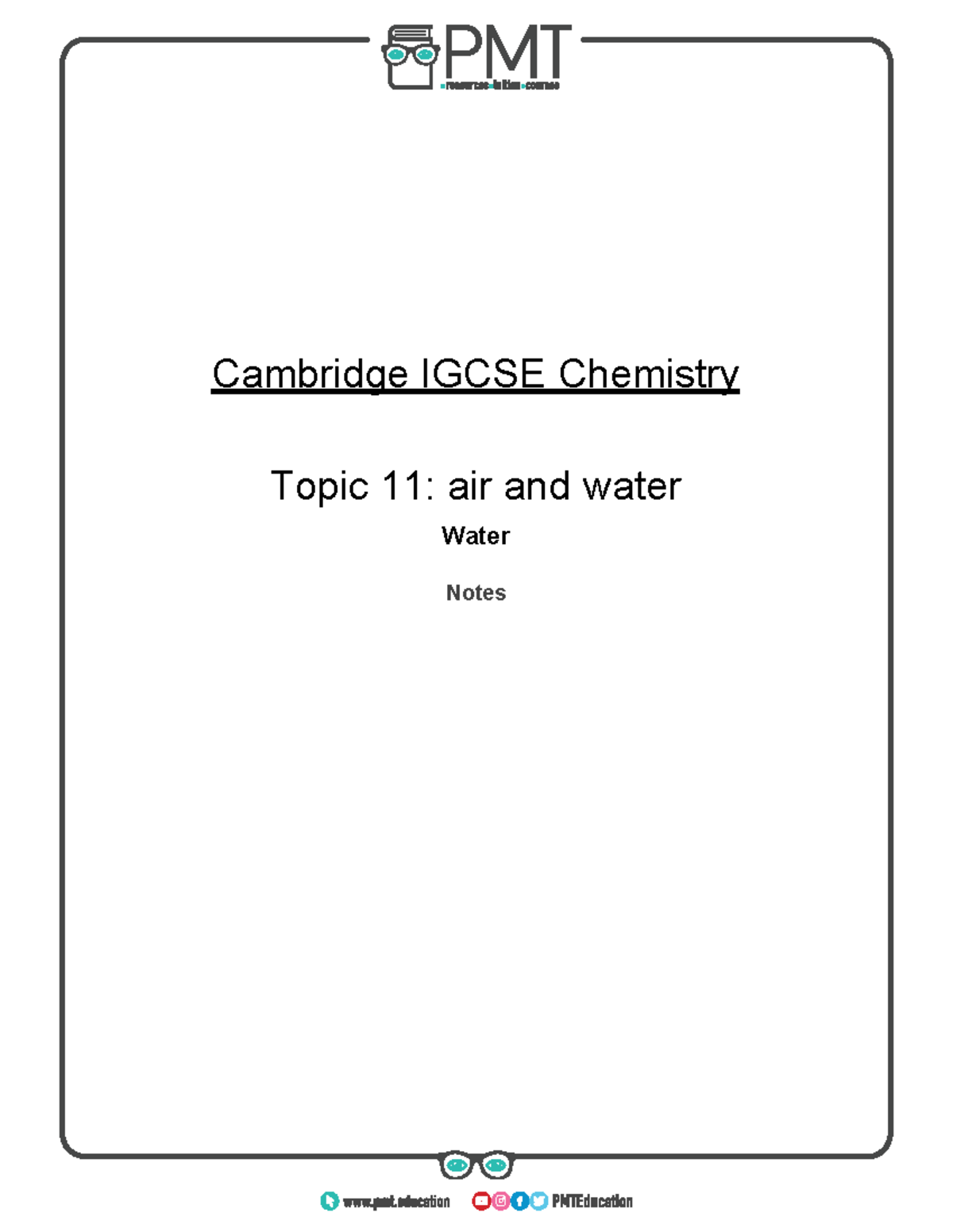 11.1. Water - Cambridge IGCSE Chemistry Topic 11: air and water Water ...
