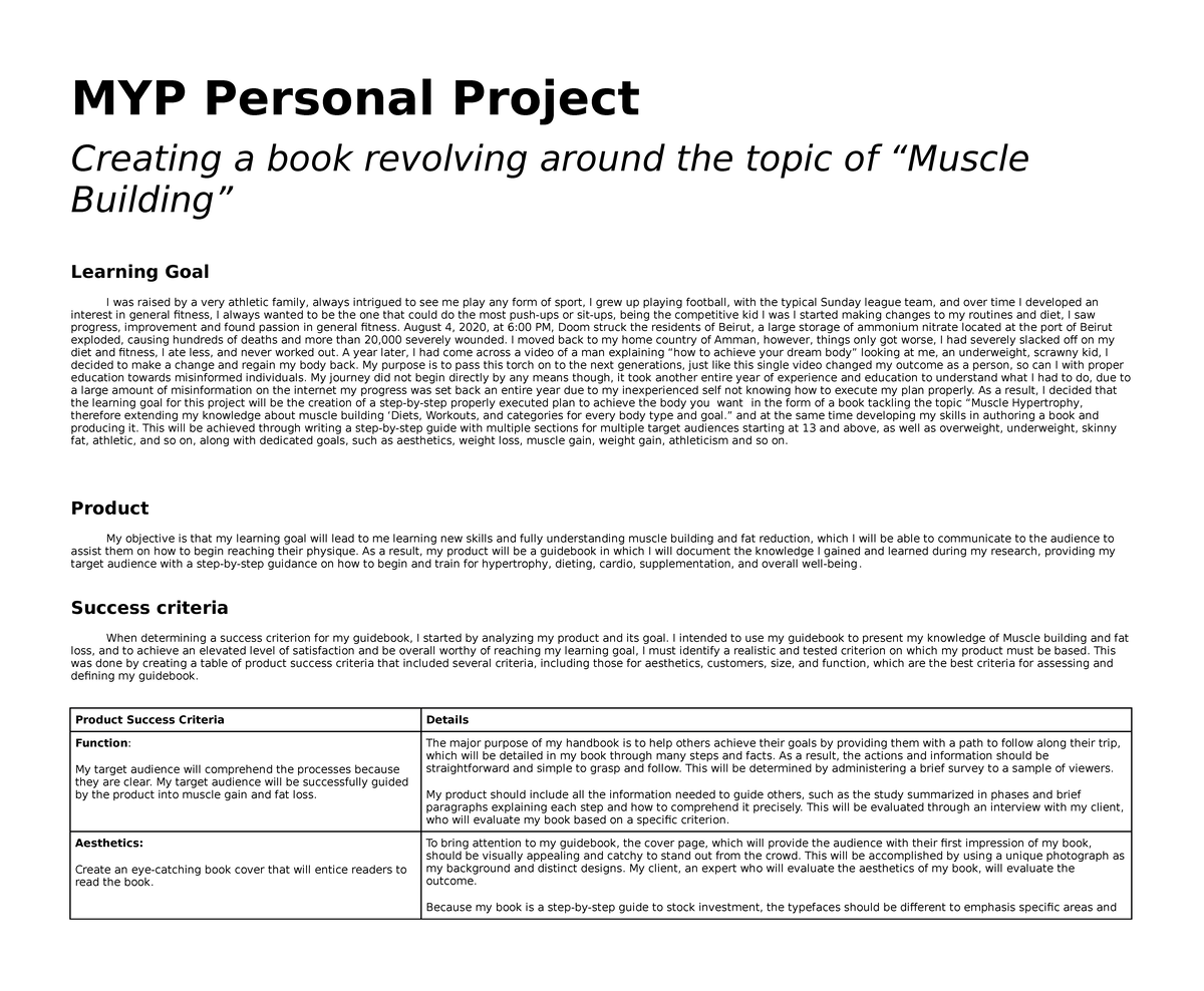 Final draft Karim Otoum - MYP Personal Project Creating a book ...