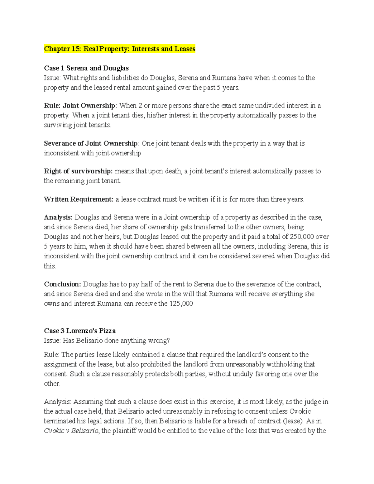 Chapter 15 Real Property Interests and Leases - Chapter 15: Real ...