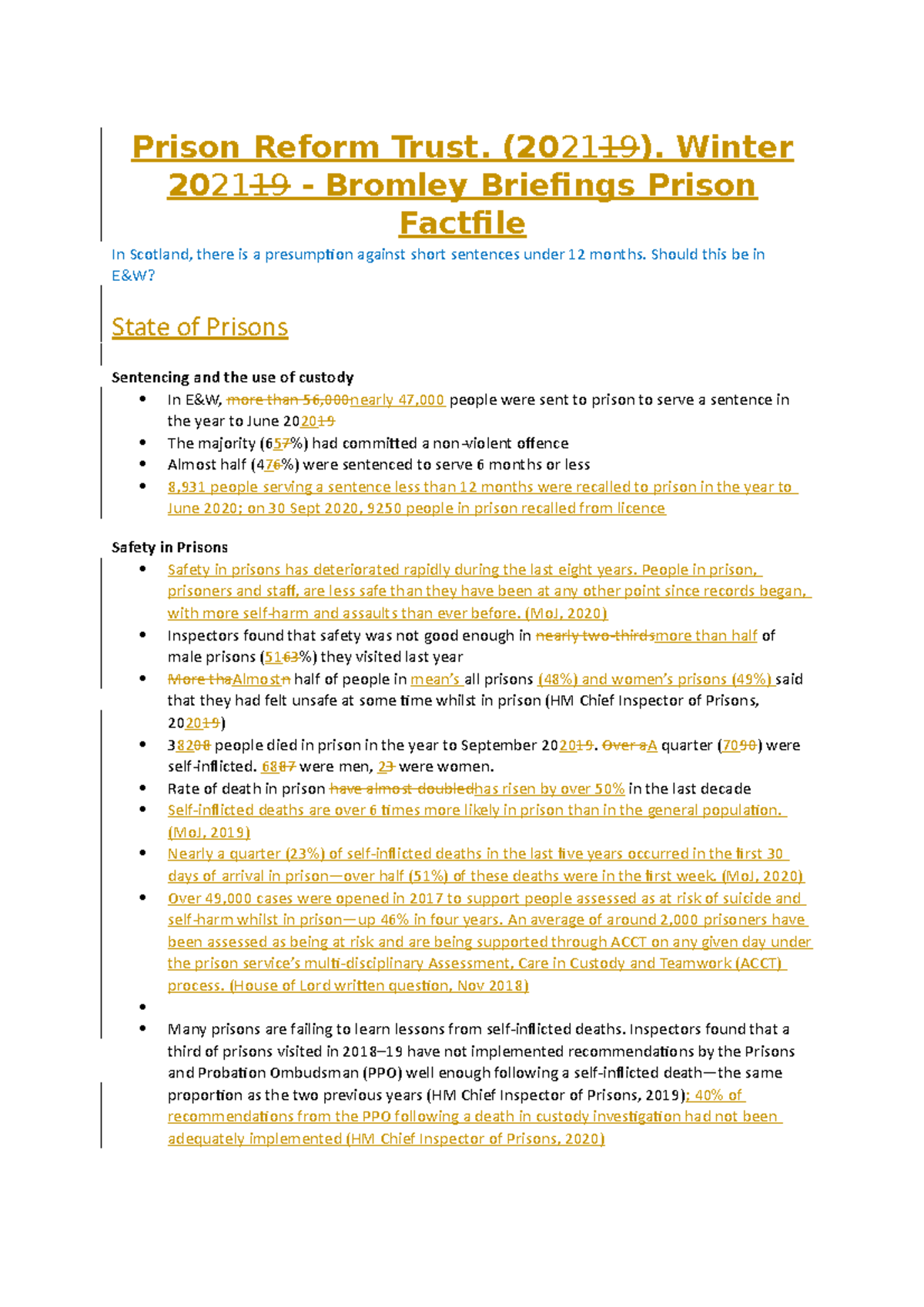 Prisons Statistics (update 2021) - Prison Reform Trust. (20 21 19 ...
