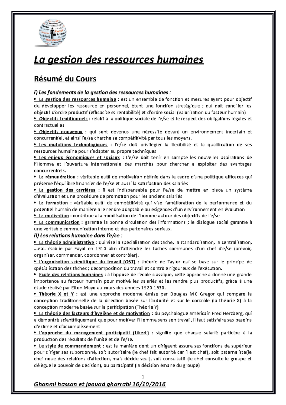 La gestion des ressources humaines - Les mutations technologiques : l’e ...