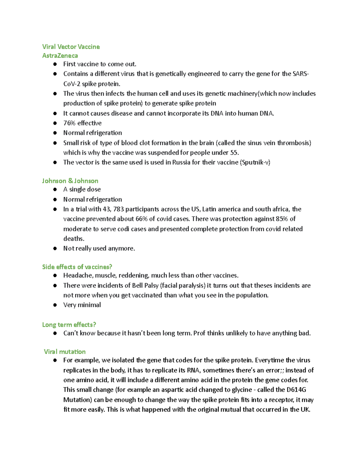 Other vaccines - Lecture and class notes - Viral Vector Vaccine ...