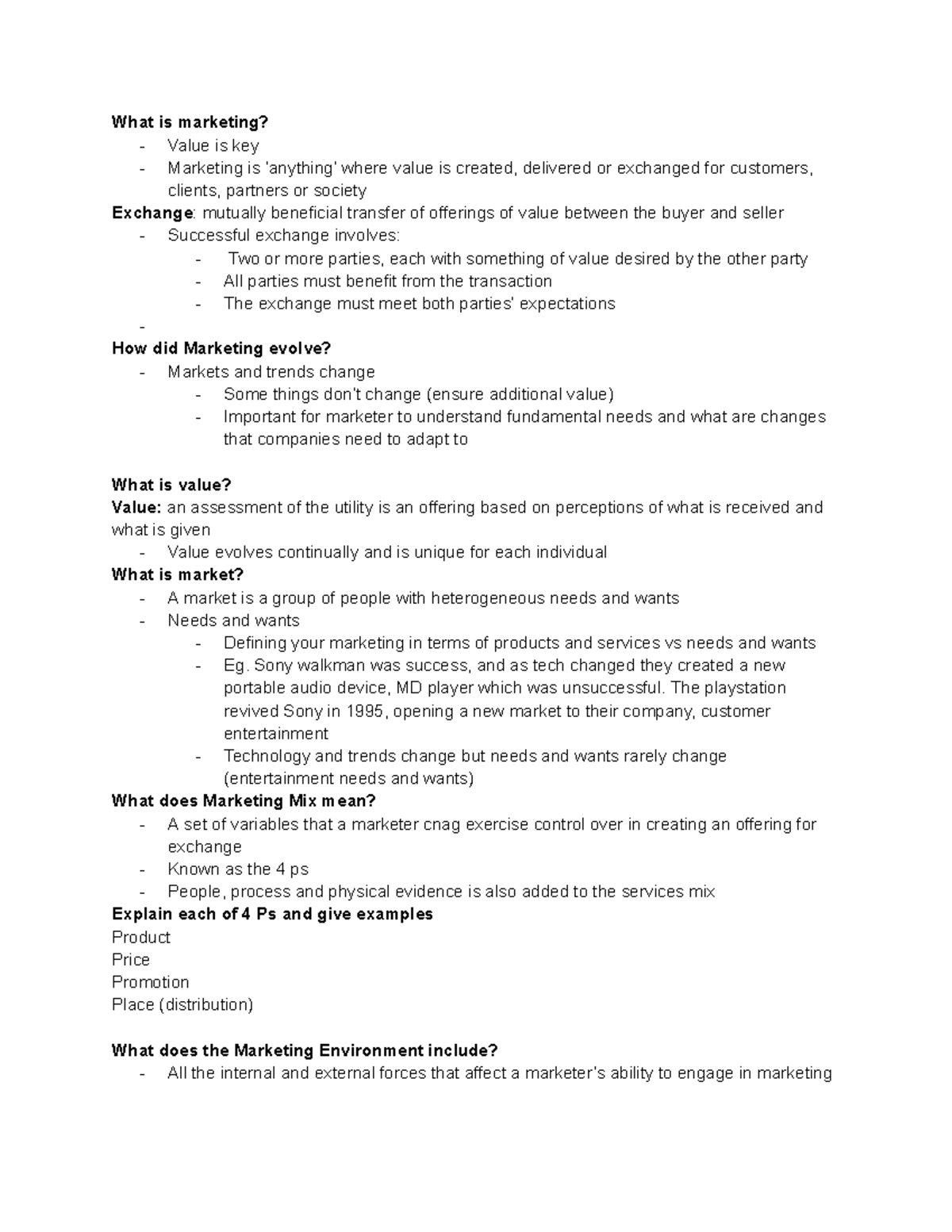 Marketing Foundations W1 Intro - What is marketing? - Value is key ...