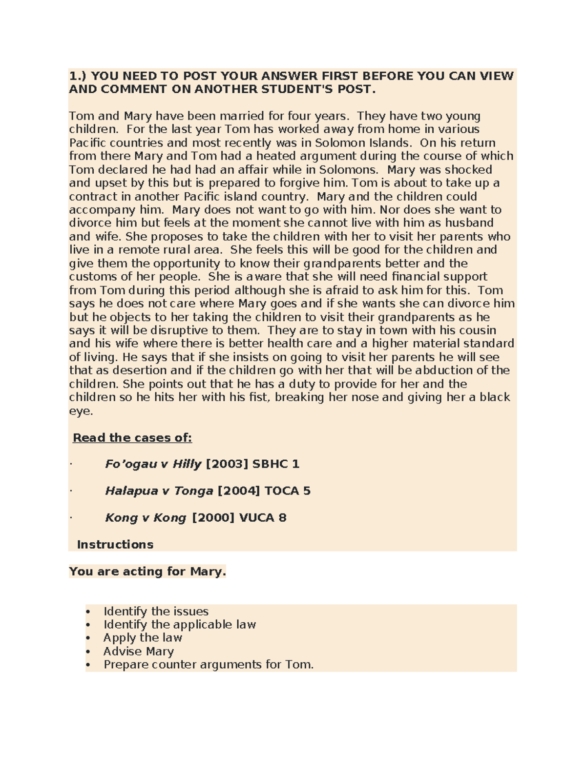 Tutorial FOur - 1.) YOU NEED TO POST YOUR ANSWER FIRST BEFORE YOU CAN ...