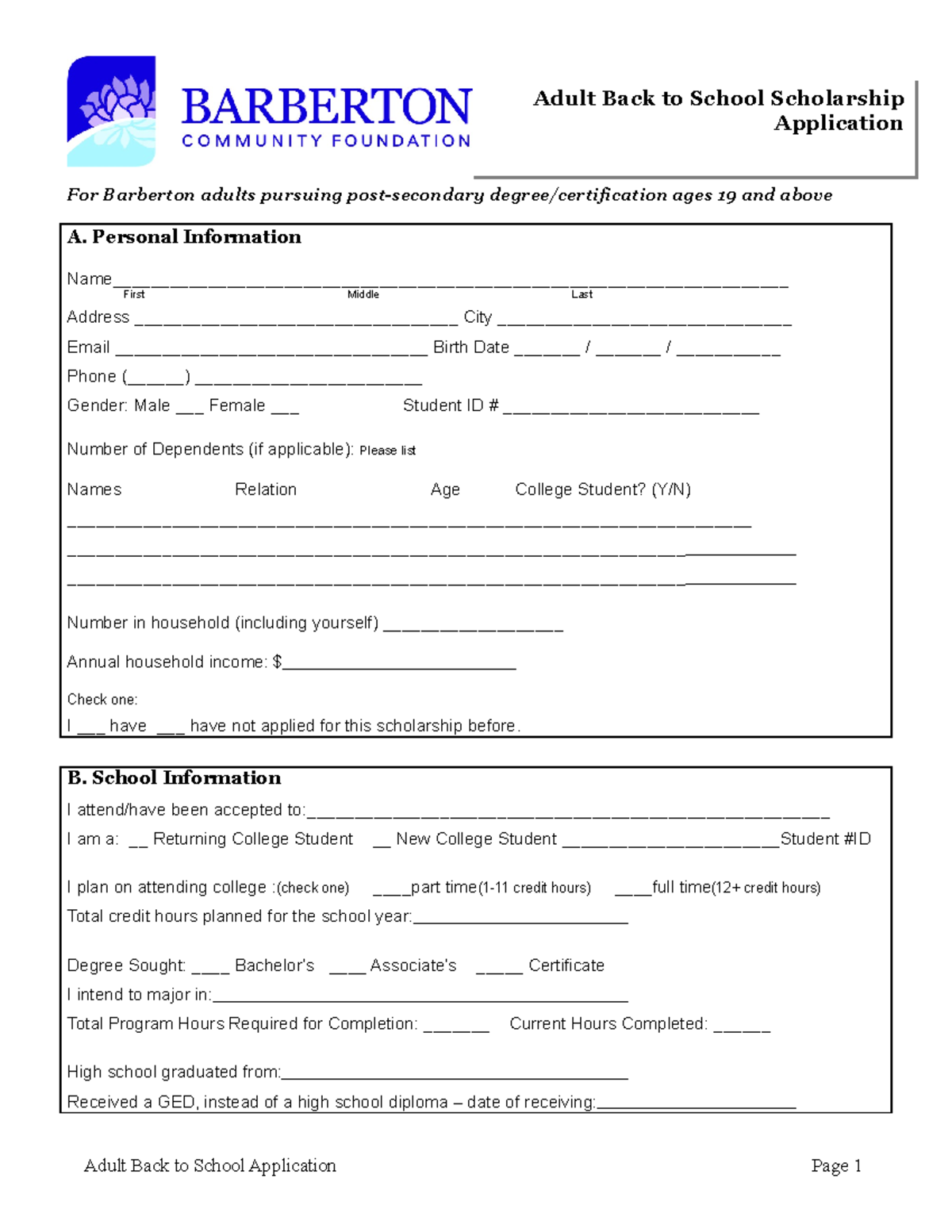 Adult-back-to-school-application - For Barberton adults pursuing post ...