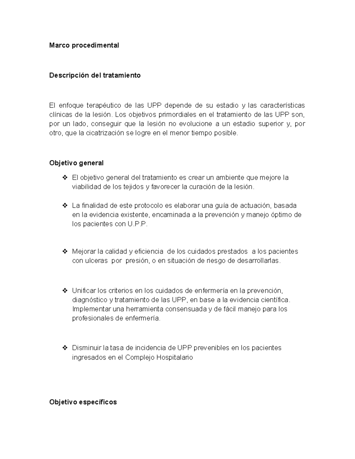 Marco procedimental - Marco procedimental Descripción del tratamiento ...