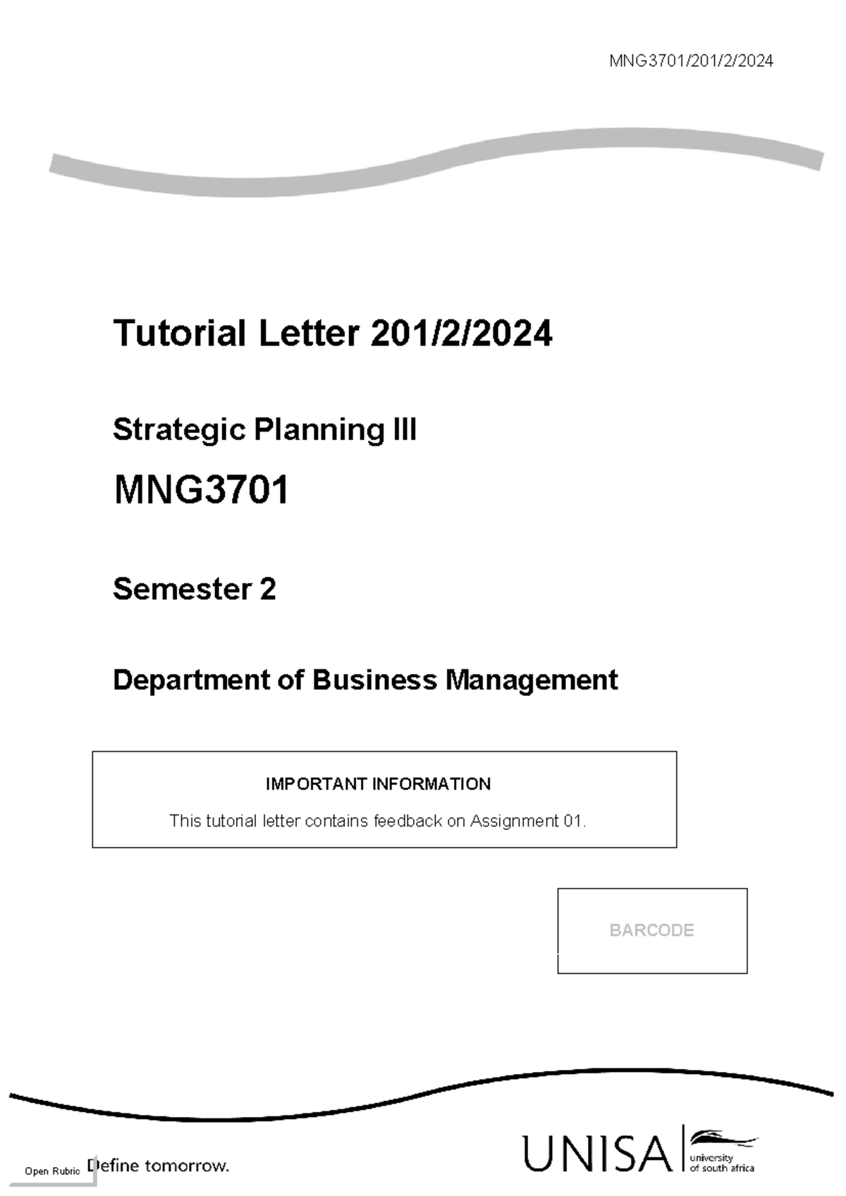 MNG3701 Tutorial letter 201 - MNG3701/201/ 2 /202 4 Tutorial Letter 201 ...