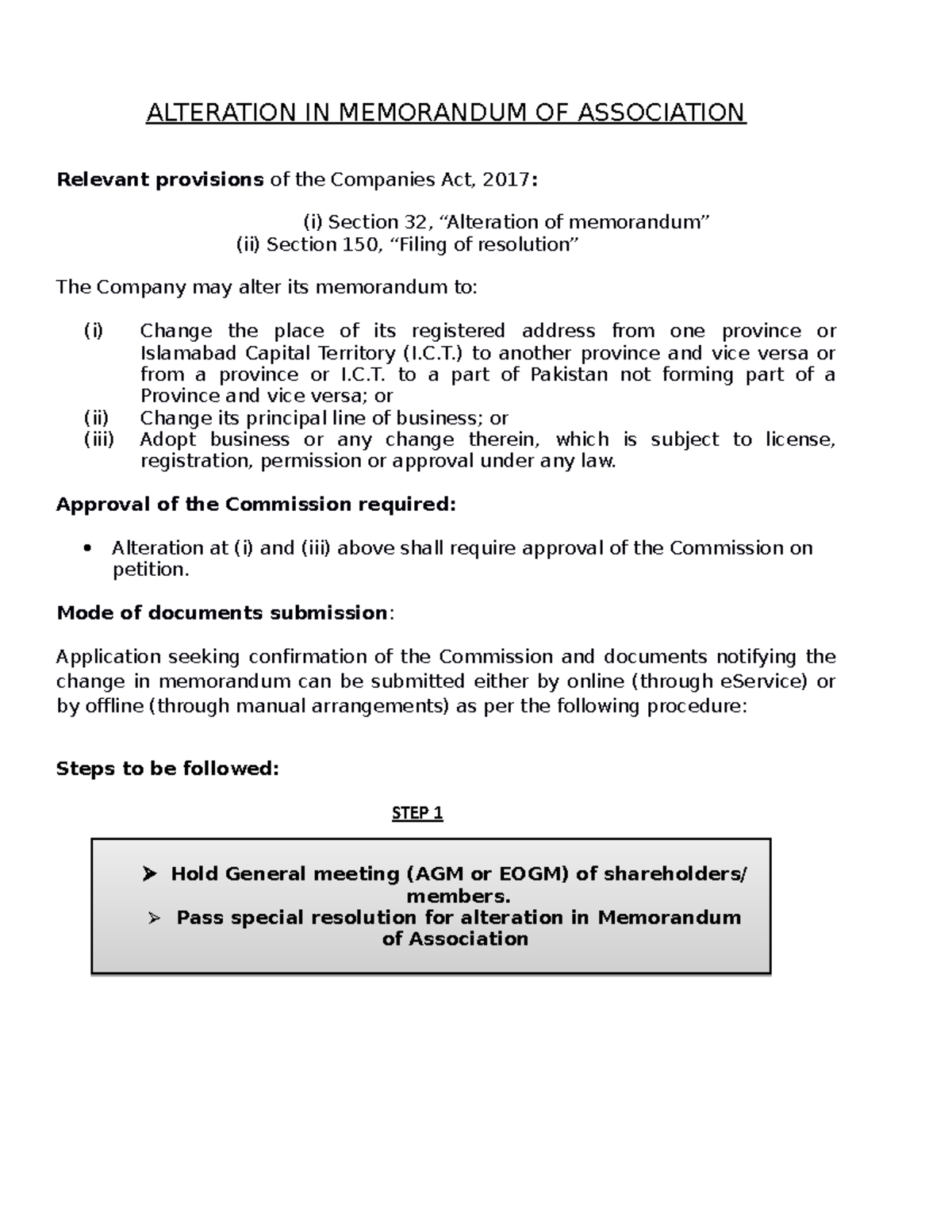 Alteration in memorandum final - ALTERATION IN MEMORANDUM OF ...