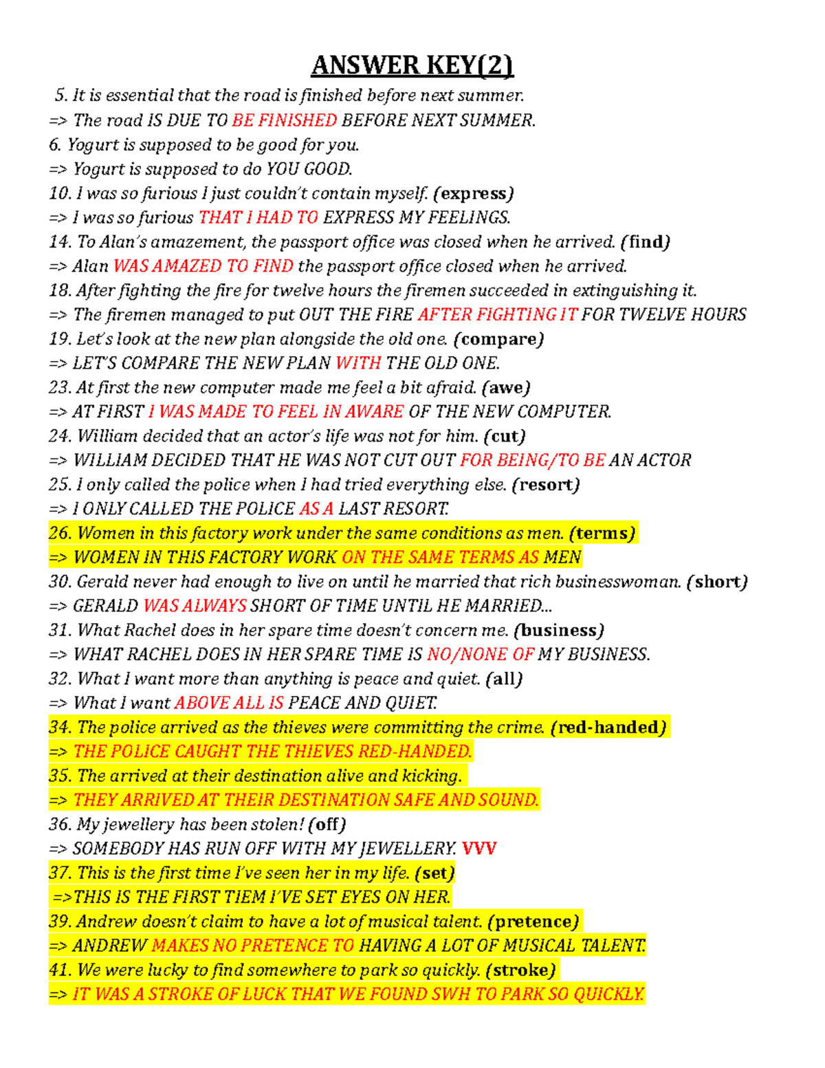 Answer KE1 - HIII - ANSWER KEY(2) It is essential that the road is ...