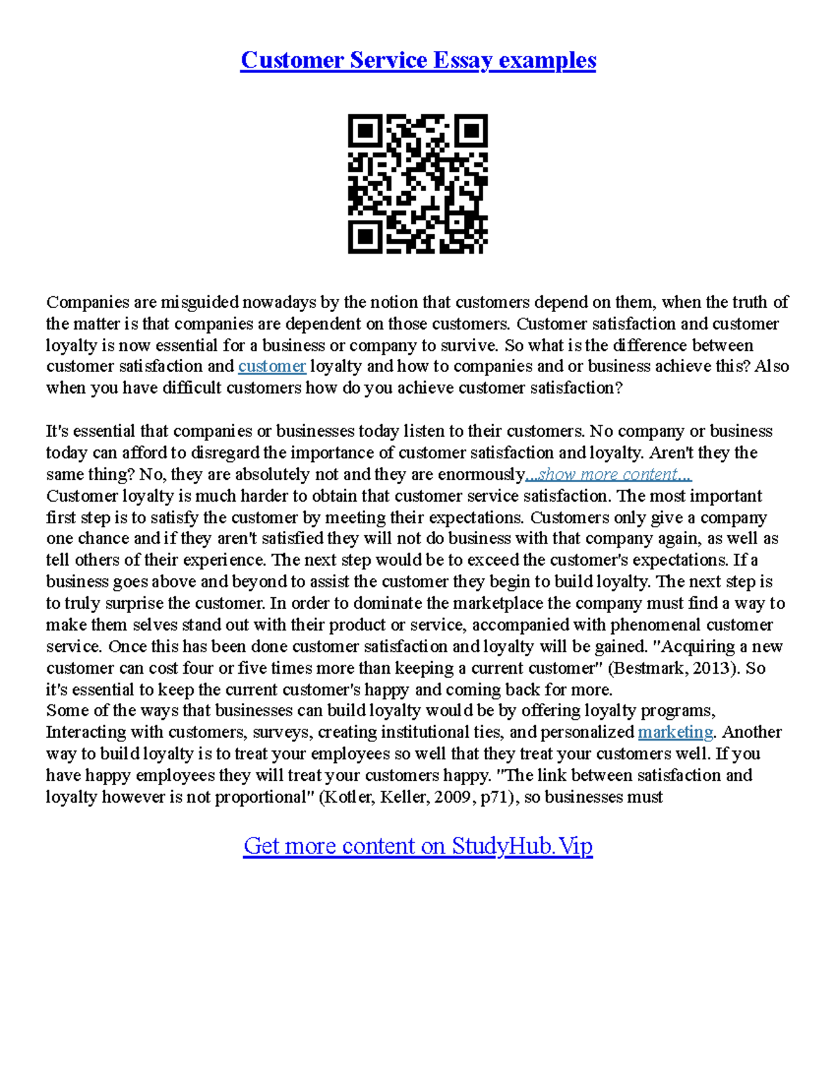 Custom Writing Essays - Customer Service Essay examples Companies are ...