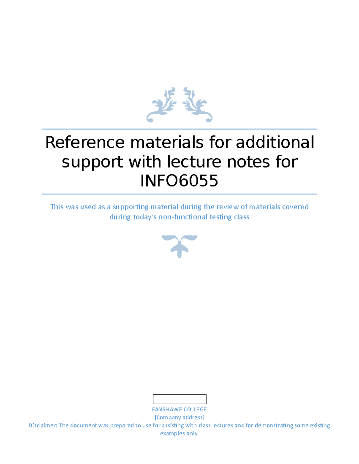 Class Materials - additional reference 11 - Reference materials for ...
