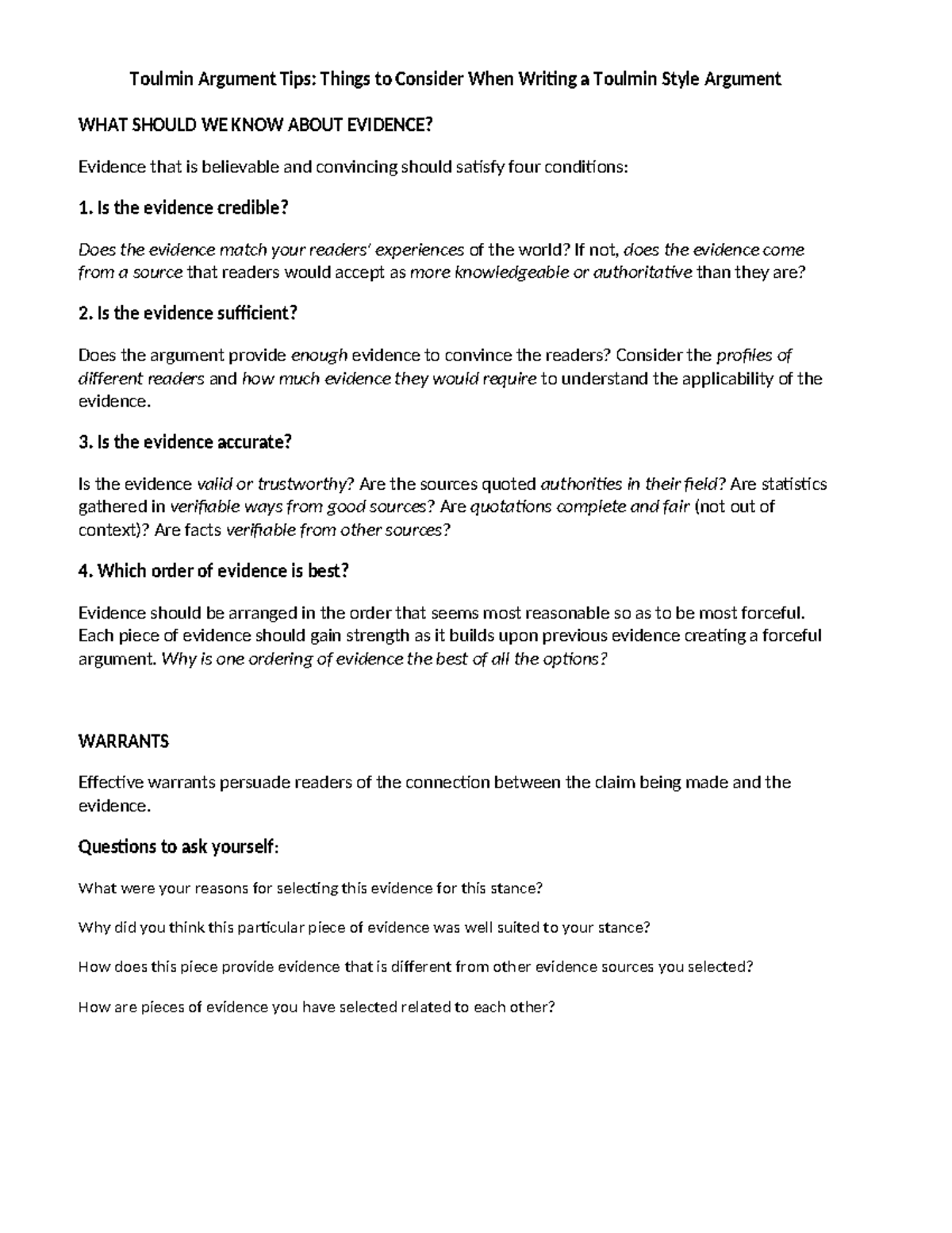 oooooooooooooooooooooooooo - Toulmin Argument Tips: Things to Consider ...