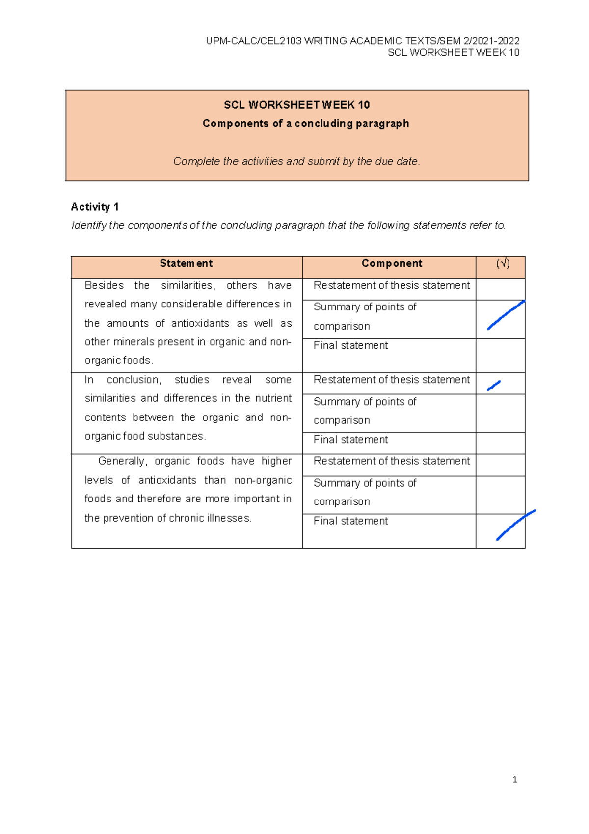 Scl week 10 - Cel2103-scl Week 10 - SCL WORKSHEET WEEK 10 SCL WORKSHEET ...