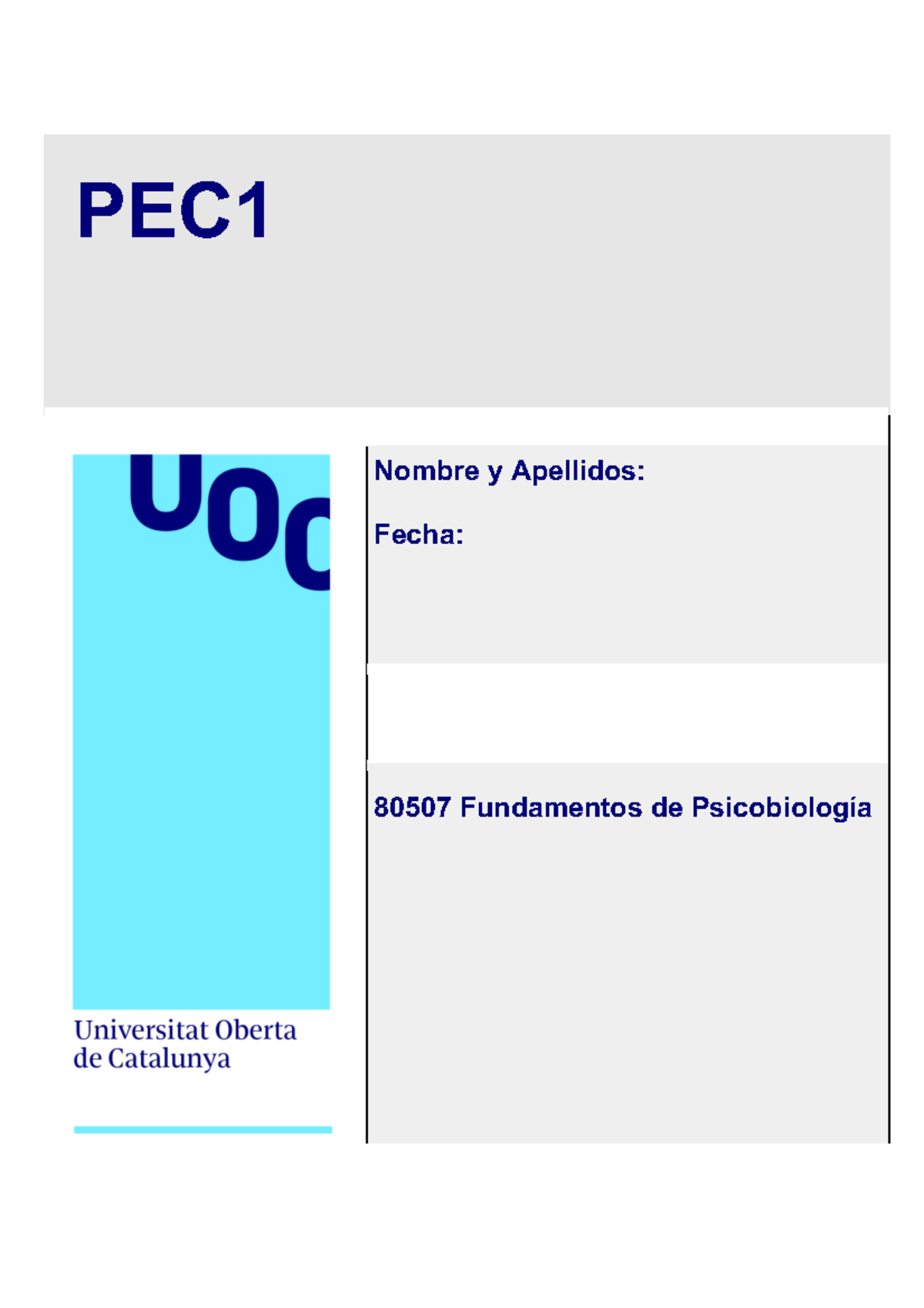 Soluciones pec1 - Solución Pec 1 por el profesorado - PEC Nombre y ...
