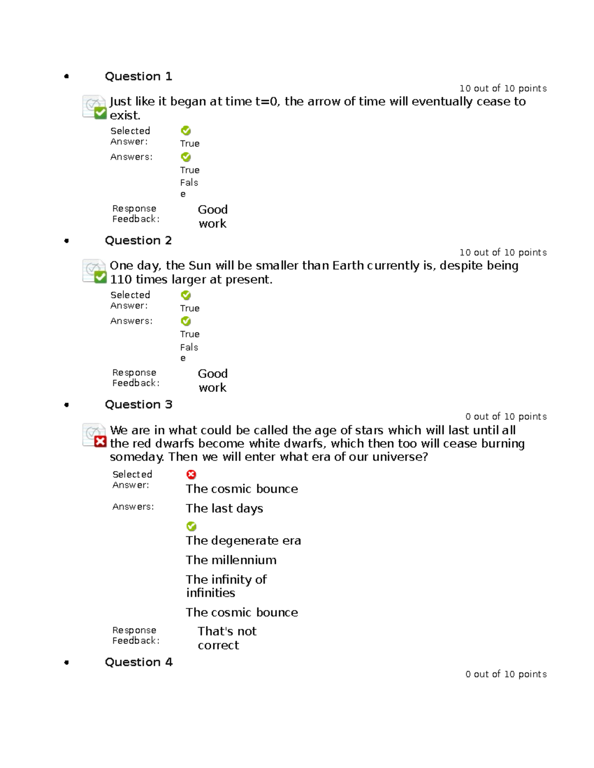 Week 8 Quiz - Weekly quizzes about textbooks and lectures - Question 1 10 out of 10 points Just ...