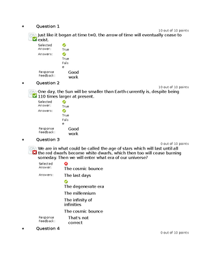 Week 6 Gravity Quiz - Weekly quizzes about textbooks and lectures - Question 1 10 out of 10 ...
