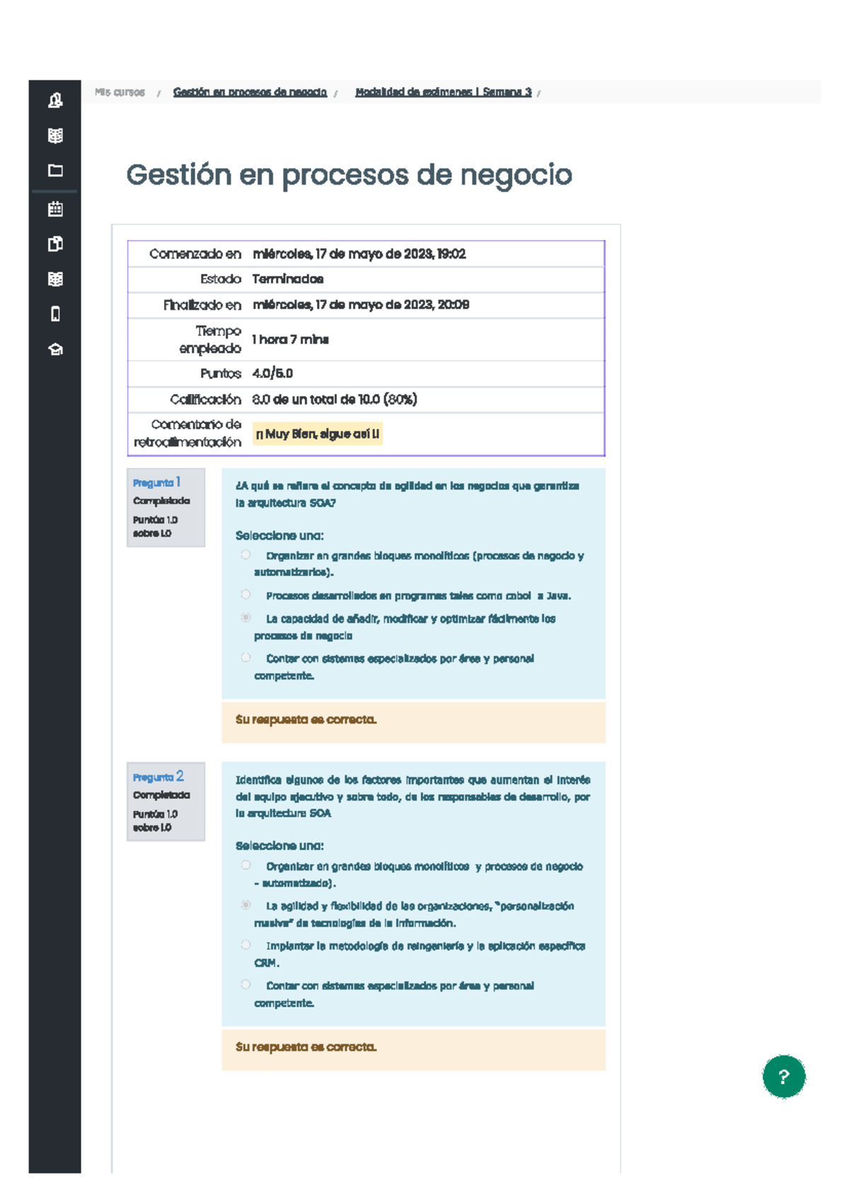 Examen semana-3, Gestión en procesos de negocio - Gestion en Procesos de Negocios - Studocu