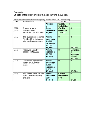 Topic 2-Effect on Expanded Accounting Equation - Example Effects of ...