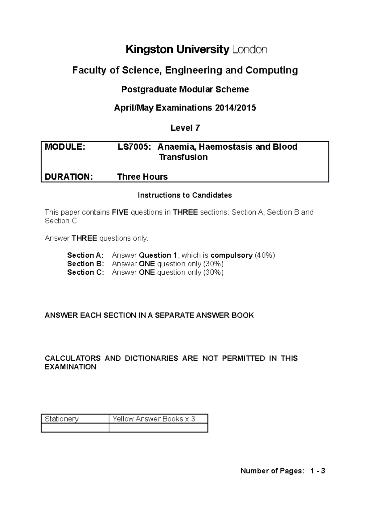 Anaemia Haemostasis Blood Transfusion 2014 15 Faculty Of Science Engineering And Computing anaemia-haemostasis-blood-transfusion-2014-15-faculty-of-science-engineering-and-computing