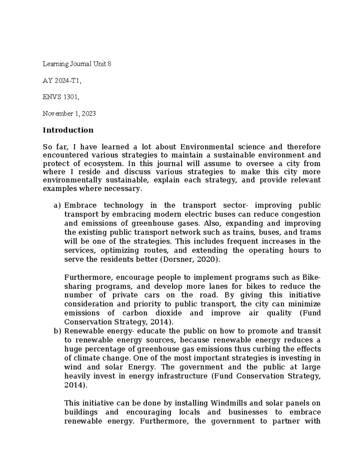 Env 1301 unit8 - Journal Learning Unit 8 Environmental Science ...