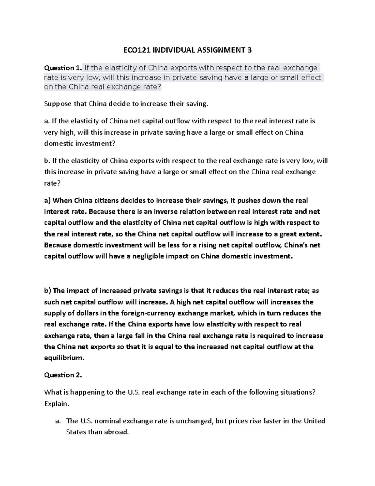 Tran Thi Phuong ECO121 Individual Assignment 3 MK117B - ECO121 INDIVIDUAL ASSIGNMENT 3 Question ...