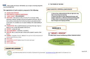Module 2 - In this module, the learner will illustrate the connections ...