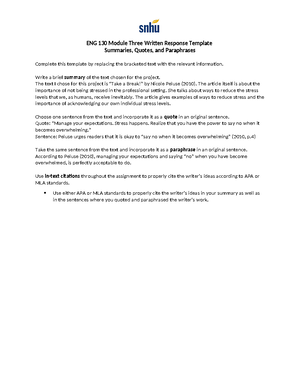 ENG 130 Module Five Analysis of a Written Work for a First Audience ...