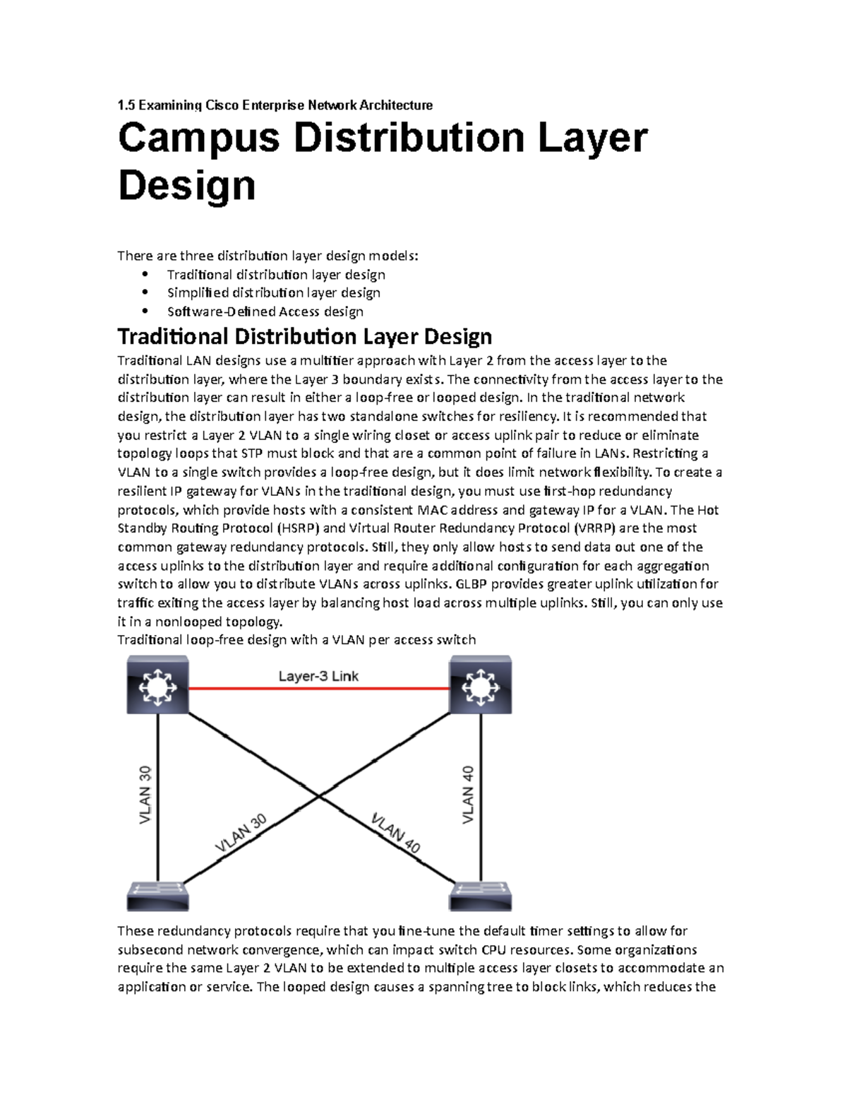 04 - Campus Distribution Layer Desig - 1 Examining Cisco Enterprise ...