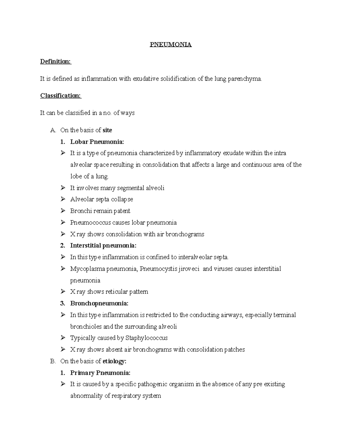 pneumonia types of complications - PNEUMONIA Definition: It is defined ...