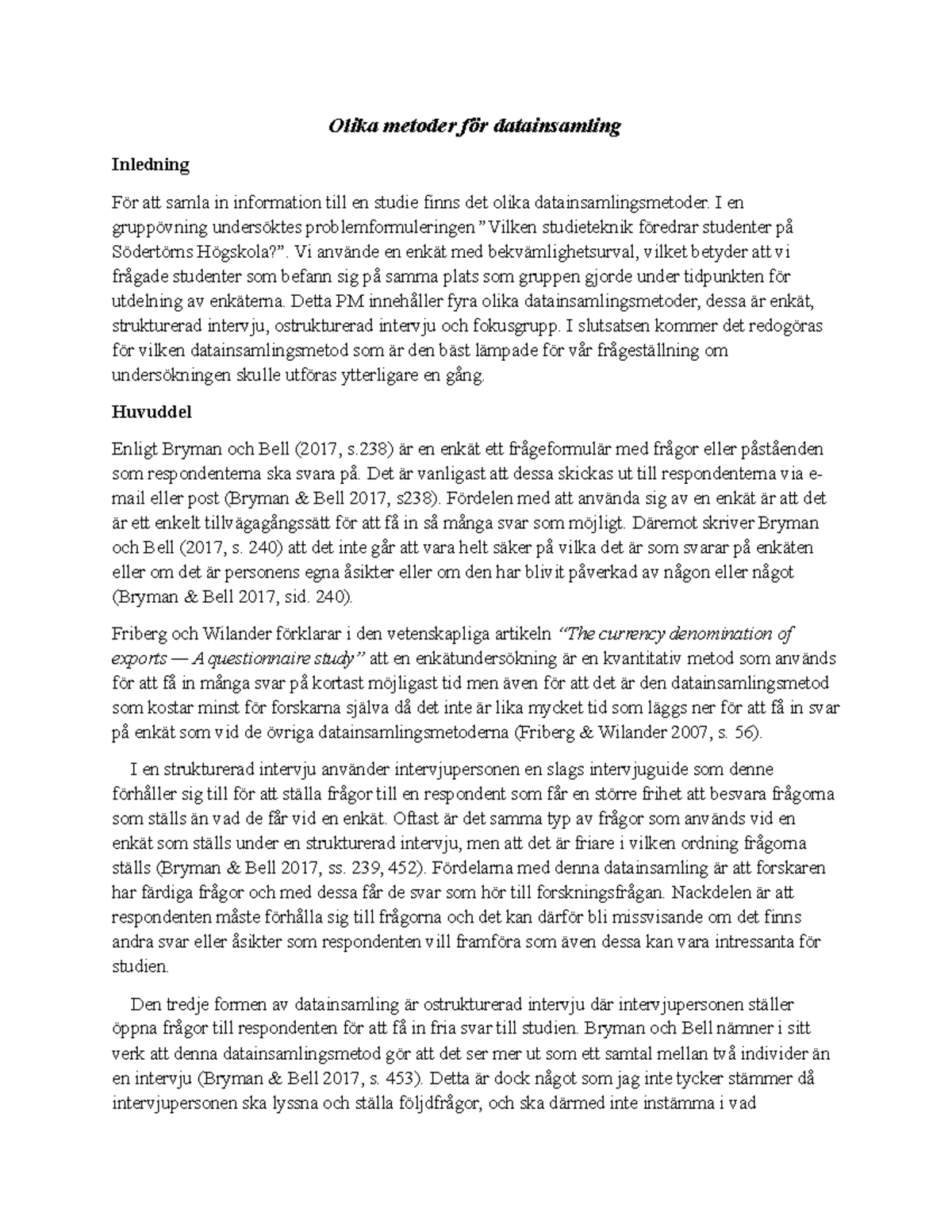 Individuell uppgift seminarie 4 första utkast - Olika metoder för ...