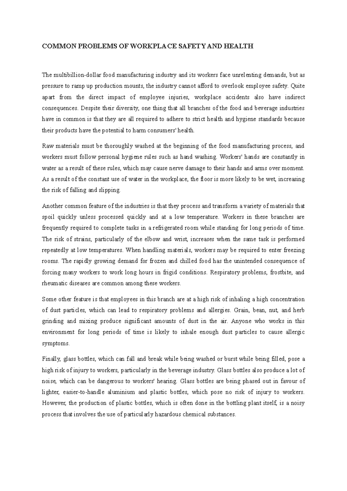 Problems And Ways To Promote Safety And Health COMMON PROBLEMS OF problems-and-ways-to-promote-safety-and-health-common-problems-of