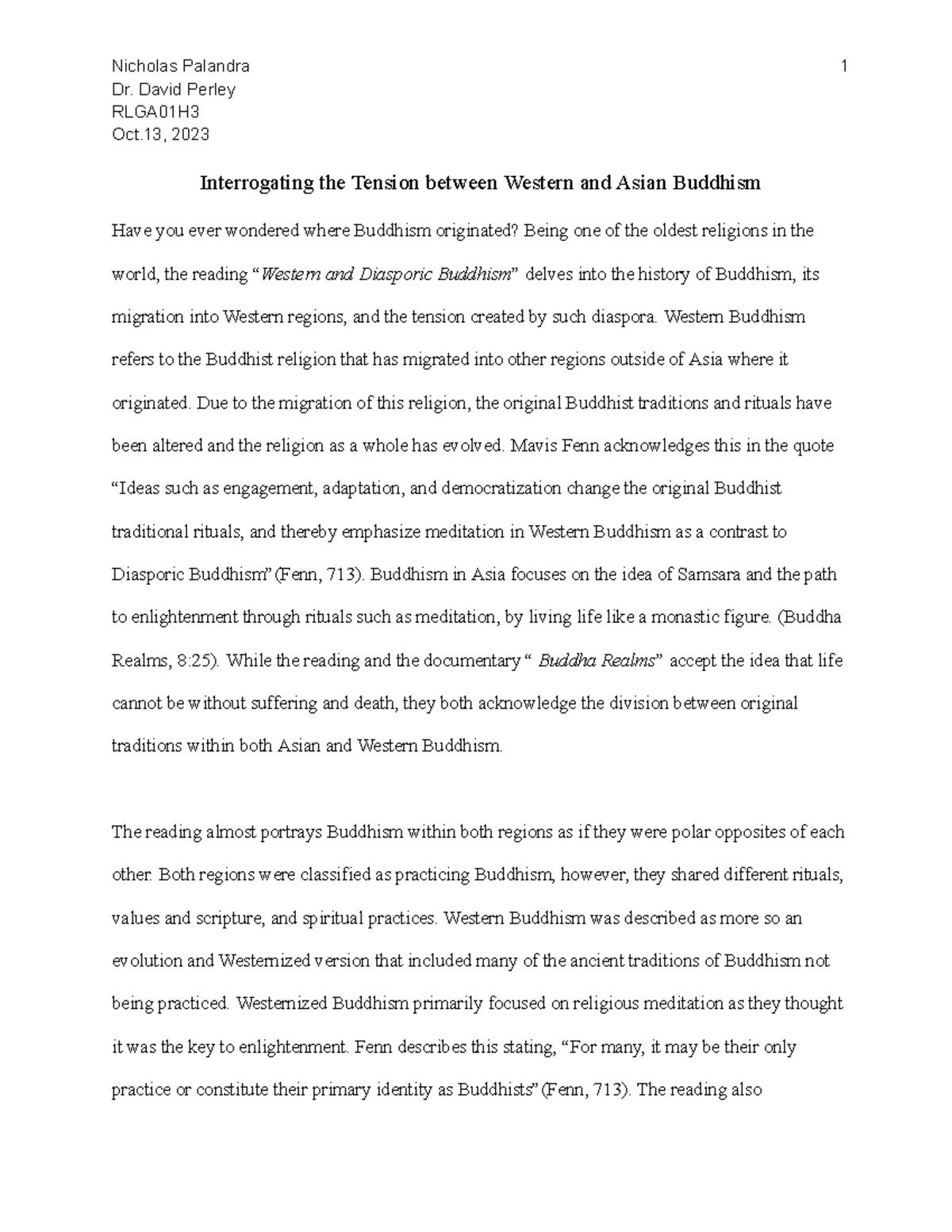 Interrogating the Tension between Western and Asian Buddhism - Nicholas ...