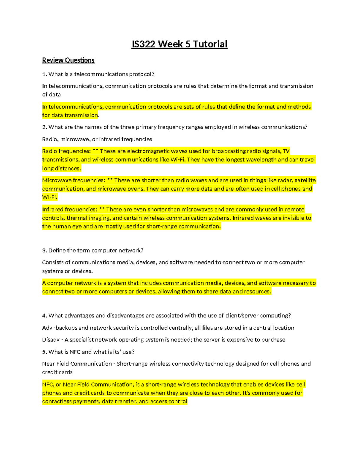 IS322 Week 5 Tutorial and Lab solution - IS322 Week 5 Tutorial Review ...