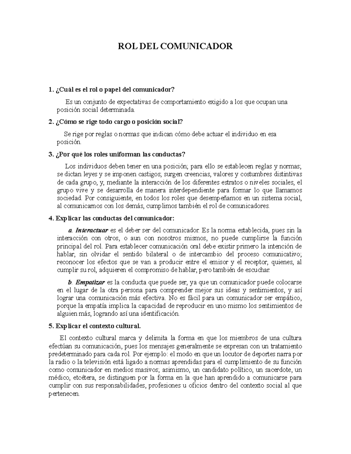 Rol de Comunicador - xyz - ROL DEL COMUNICADOR ¿Cuál es el rol o papel ...