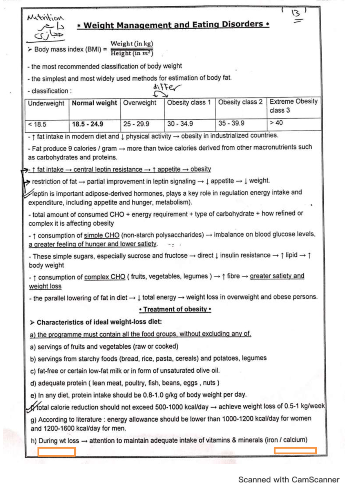 Weight management nutrition - Pharmacy - Studocu