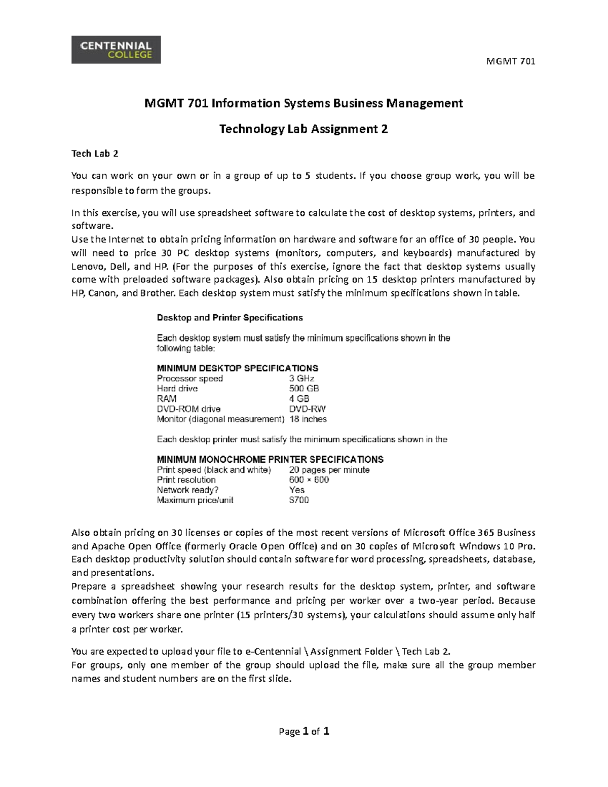 MGMT 701 Tech Lab 2 - Tech lab 2 notes - MGMT 701 MGMT 701 Information ...