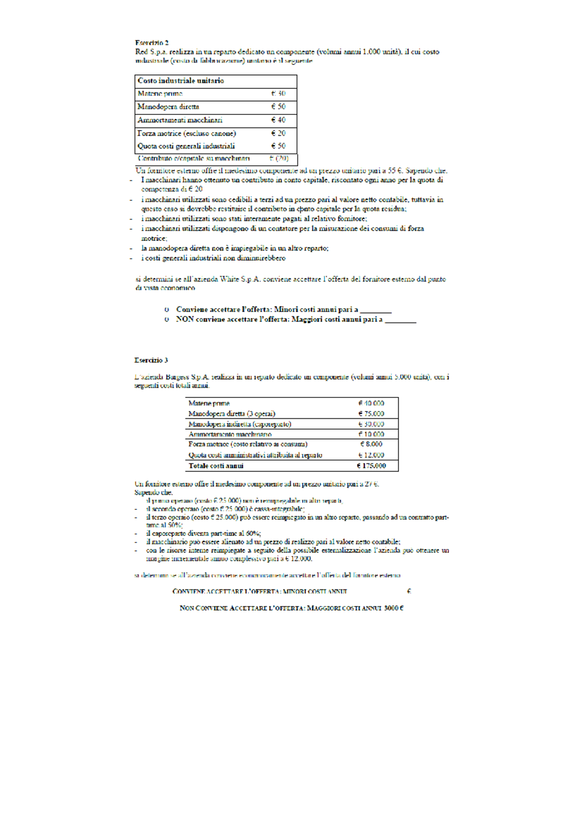 MAKE OR BUY ACC - tutti gli esercizi di MAKE OR BUY - Analisi e ...