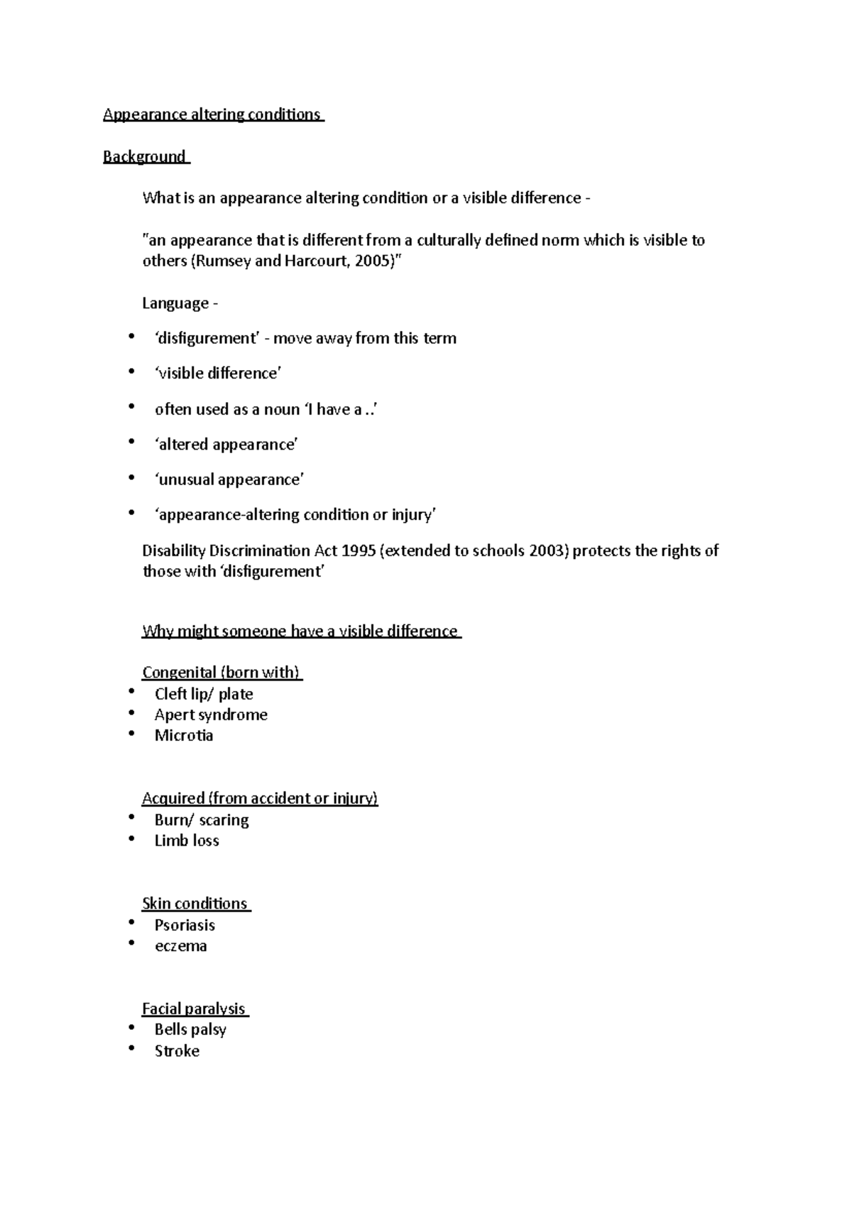 Appearance altering conditions - .’ ‘altered appearance’ ‘unusual ...