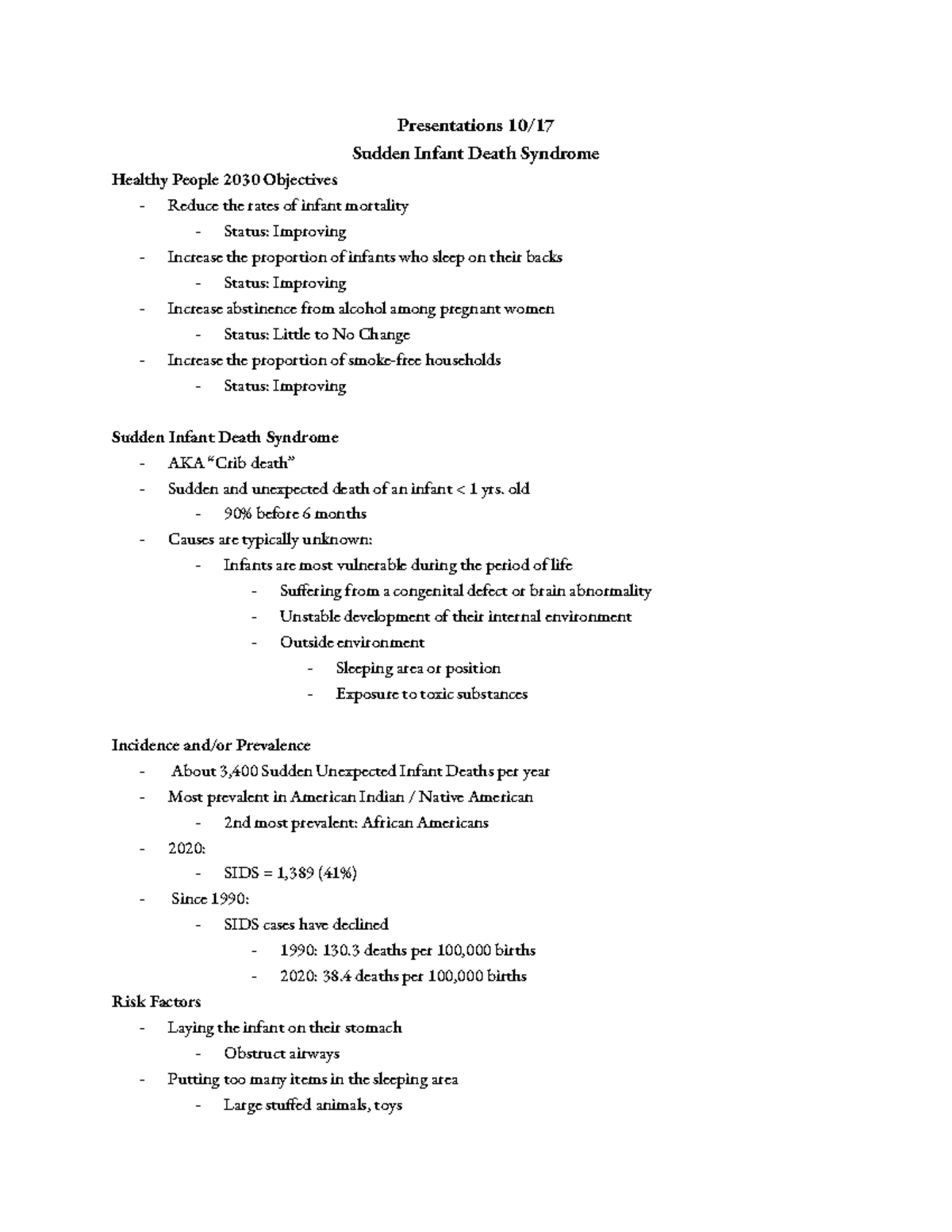 Sids - Information on SIDS - Presentations 10/ Sudden Infant Death ...