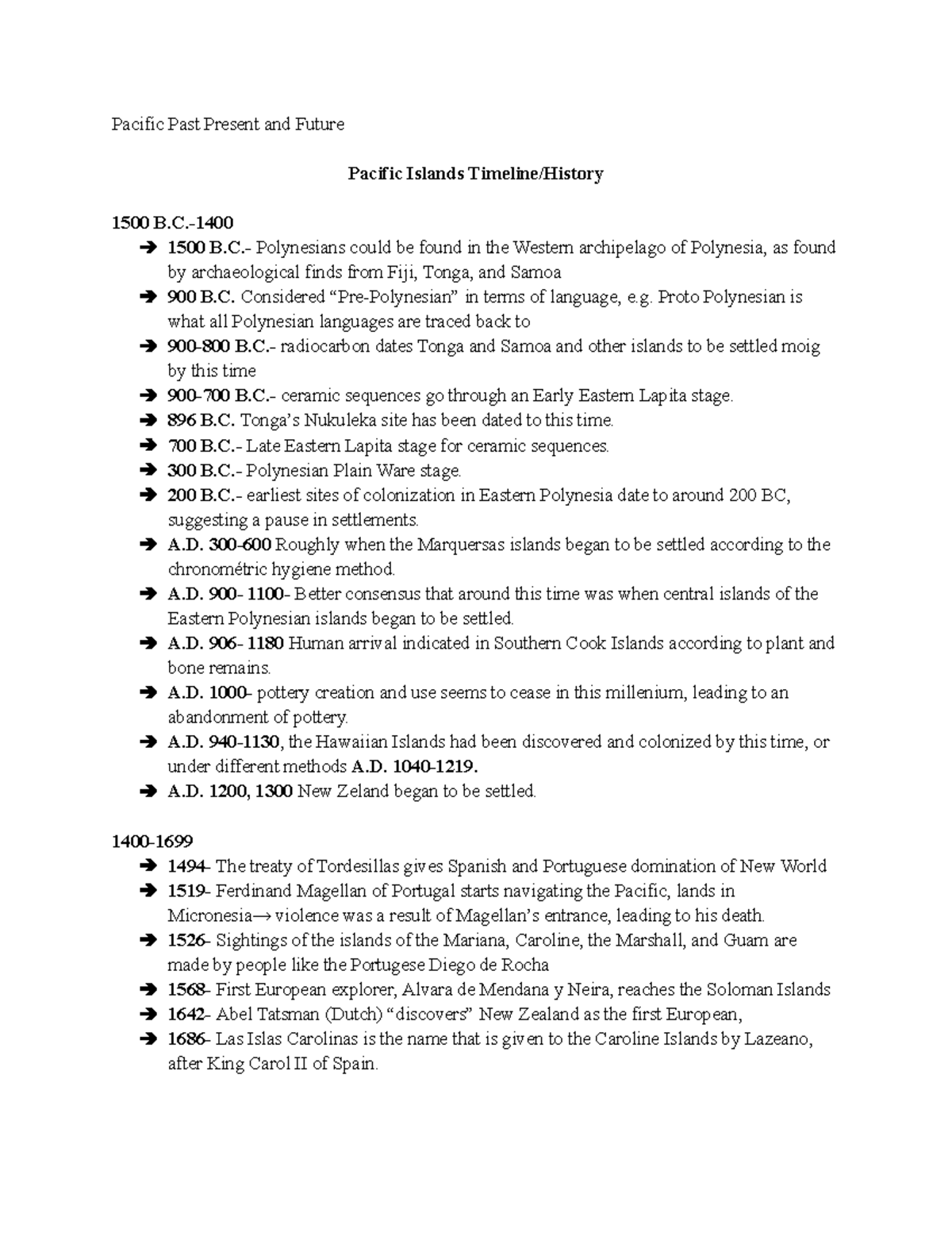 PPF timeline - Pacific Past Present and Future Pacific Islands Timeline ...