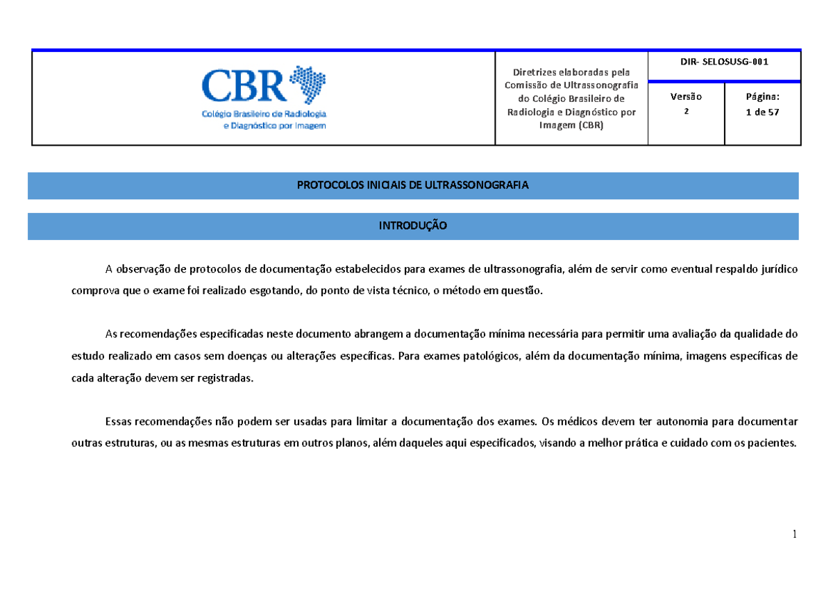 Diretriz-tecnica-ultrassonografia - Diretrizes elaboradas pela Comiss„o de Ultrassonografia do ...