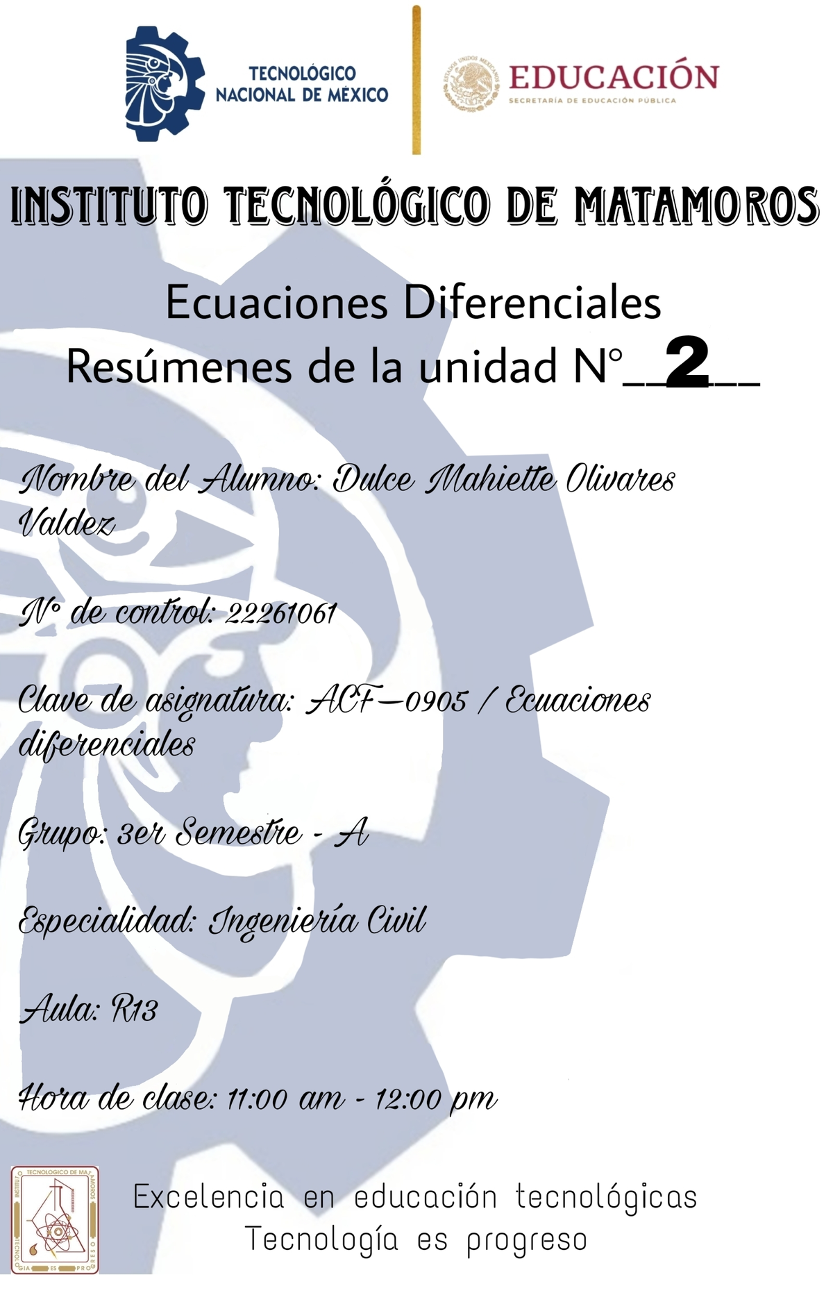 EDResumen 2 - Trabajo de Ecuaciones diferenciales - mathématiques - Studocu