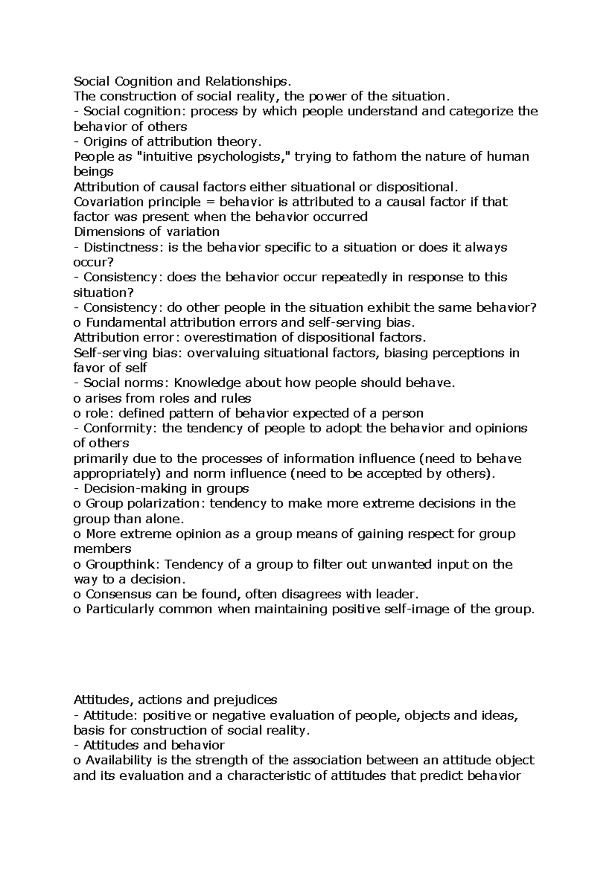 Social Cognition and Relationships - The construction of social reality ...